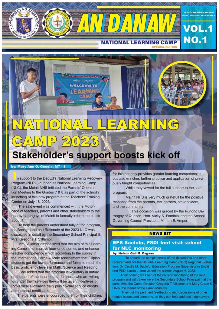 National Learning Camp (NLC) and Other End-of-School Year (EoSY) Break ...